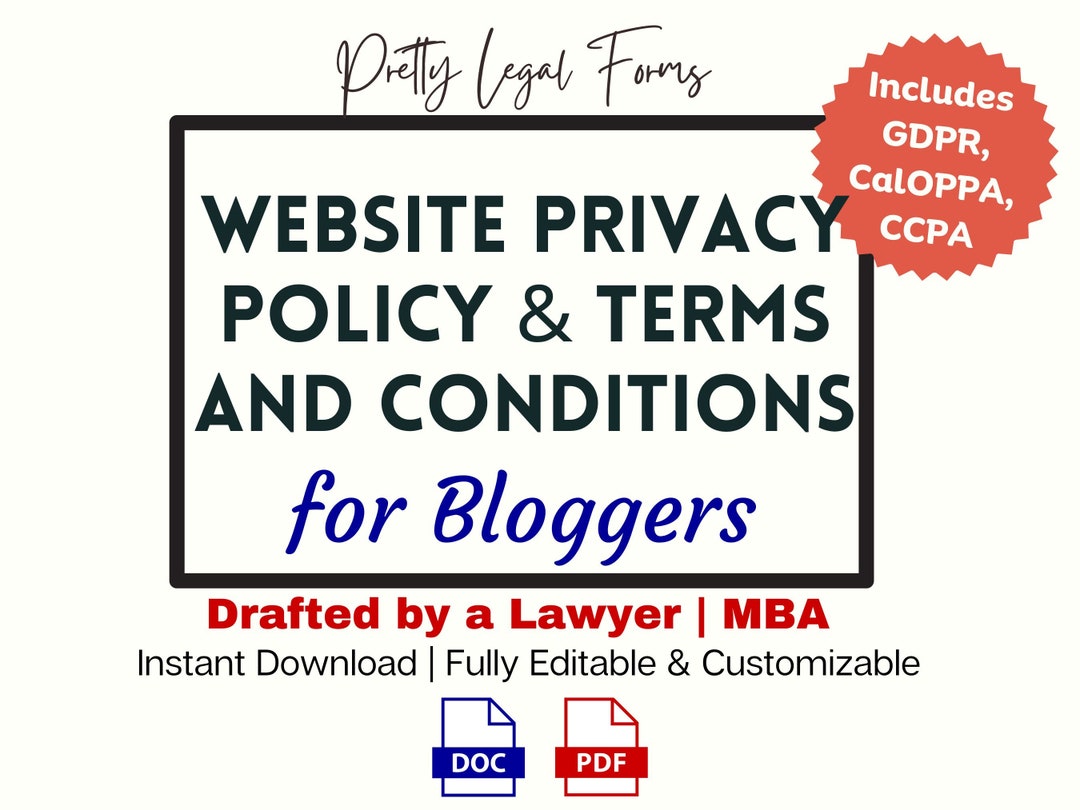 Blog Terms and Conditions Online Privacy Policy Template, Blogger ...