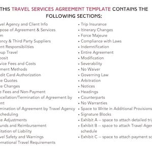 Travel Services Agreement Travel Agency Terms and Conditions Travel ...