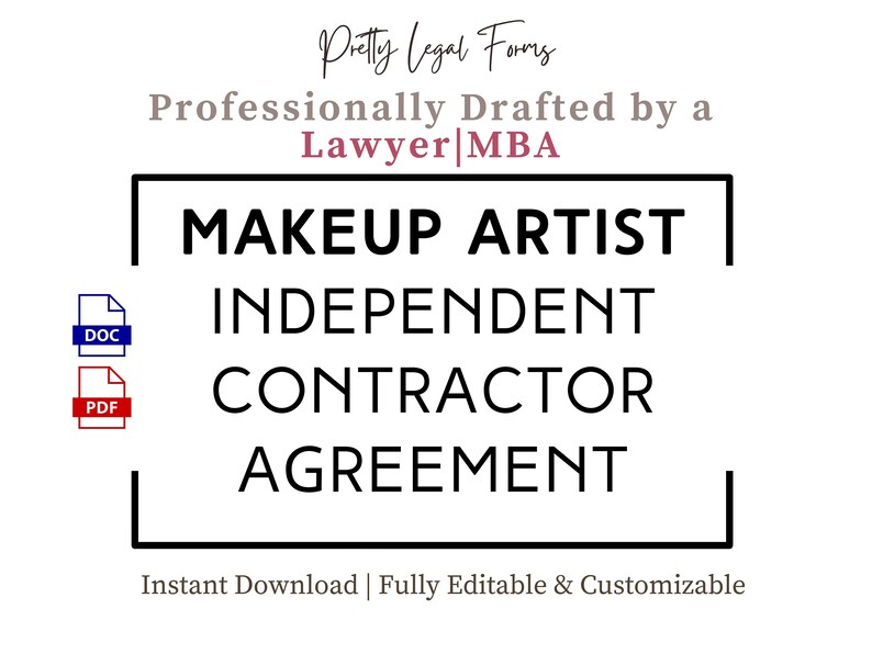 Makeup Artist Contract Template 1099 MUA Independent Contractor ...