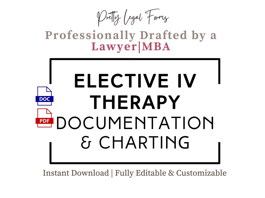 Elective IV Therapy Documentation IV Hydration Treatment Record IV ...