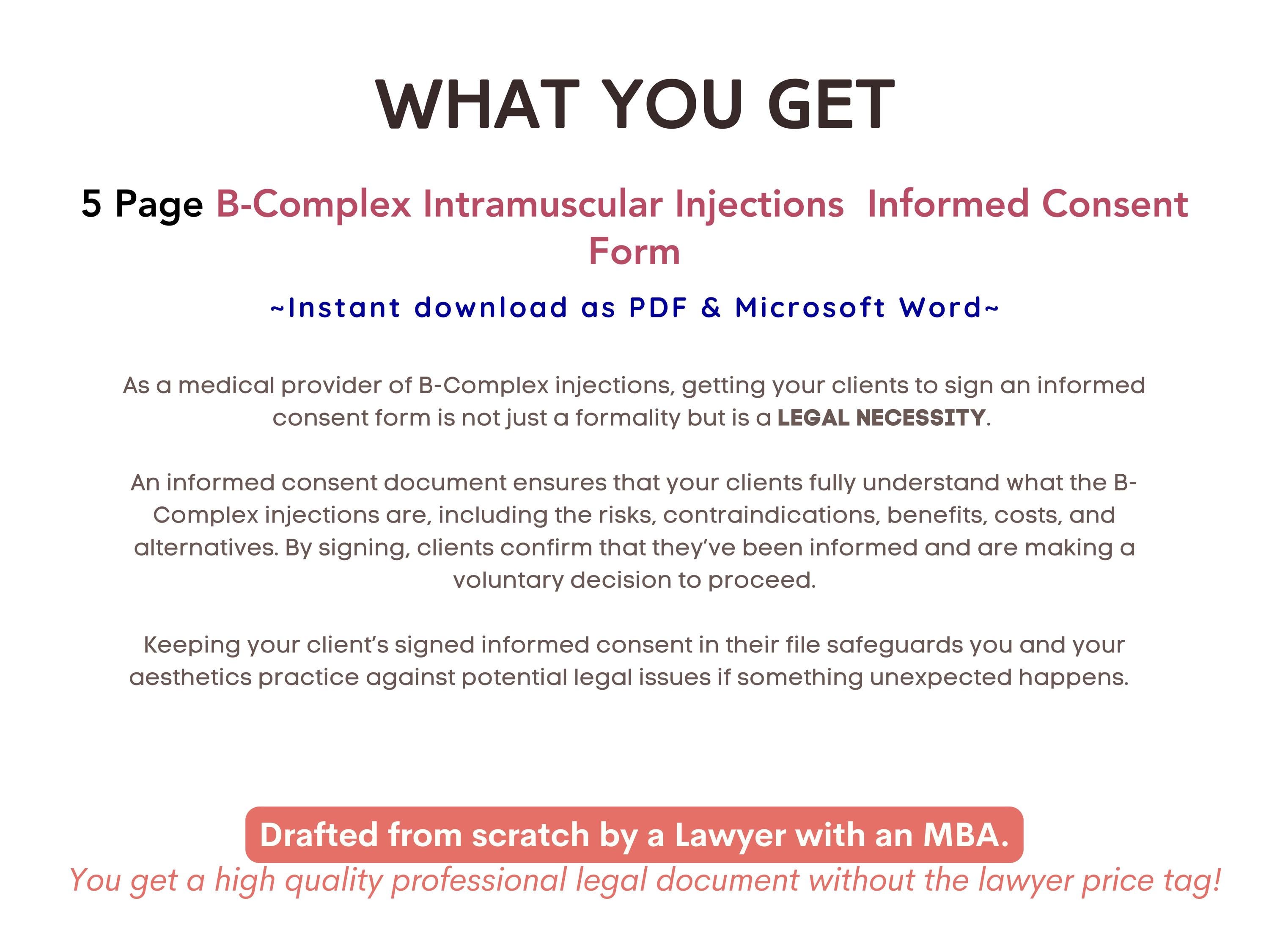 B-complex IM Injection Consent Form Vitamin B Complex Shots Informed ...