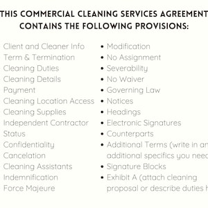Commercial Cleaning Contract Template, Commercial Cleaning Service ...
