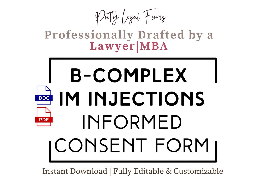 B-complex IM Injection Consent Form Vitamin B Complex Shots Informed ...