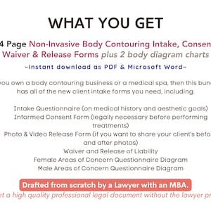 Body Contouring Intake Forms Bundle Body Sculpting Consent Waiver and ...