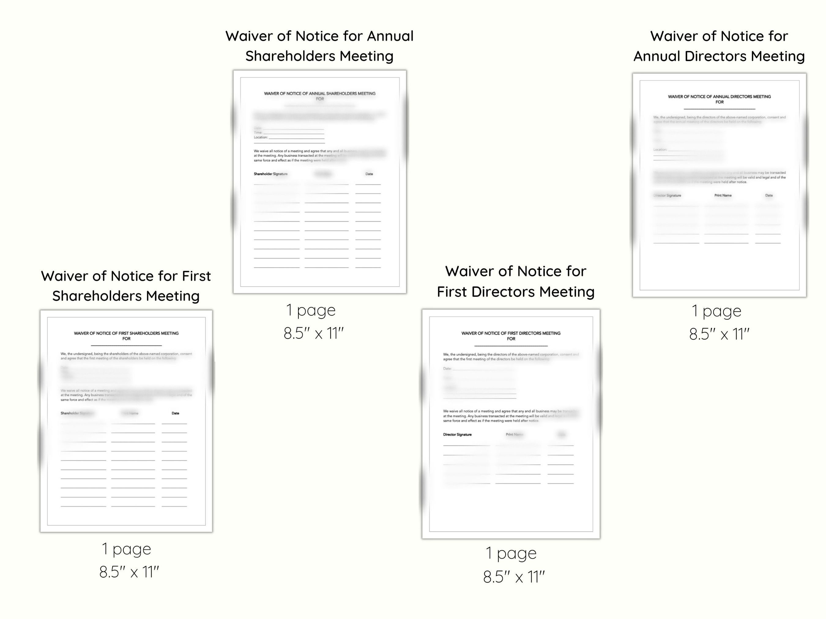 Corporation Documents Bundle New Company Corporate Kit Business Startup ...