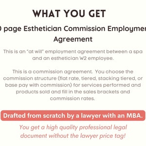 Esthetician Commission Agreement Aesthetician Employee Commission ...