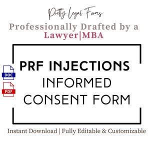 PRF Injections Informed Consent Platelet Rich Fibrin Injectables ...