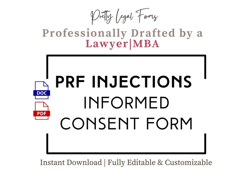PRF Injections Informed Consent Platelet Rich Fibrin Injectables ...