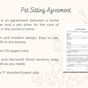 Pet Sitter Contract Template | Pet Sitting Agreement Legal Template ...