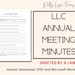 LLC Annual Meeting Minutes Template, Limited Liability Company Annual ...