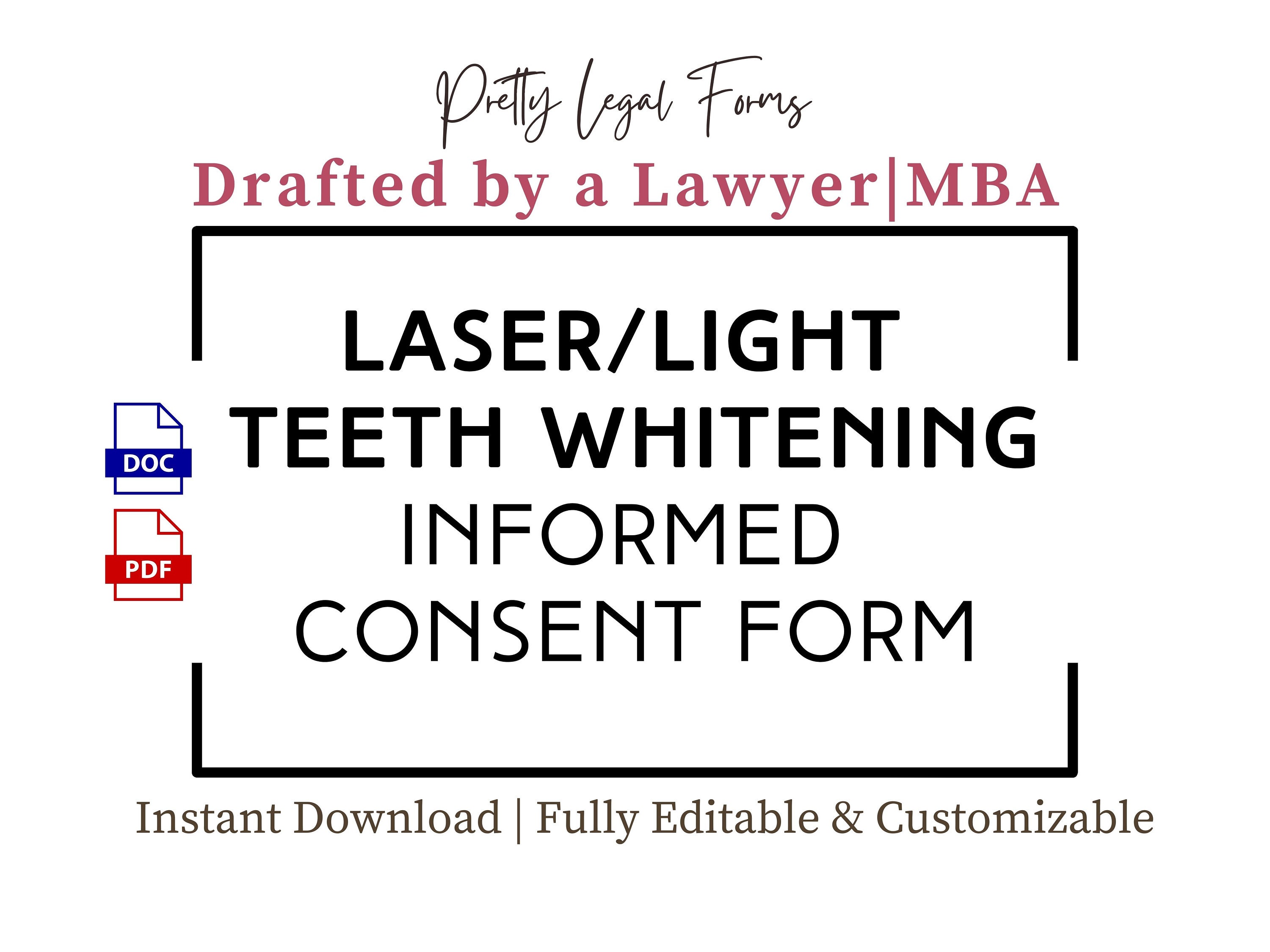 Teeth Whitening Consent Form, Laser Teeth Whitening Client Intake ...