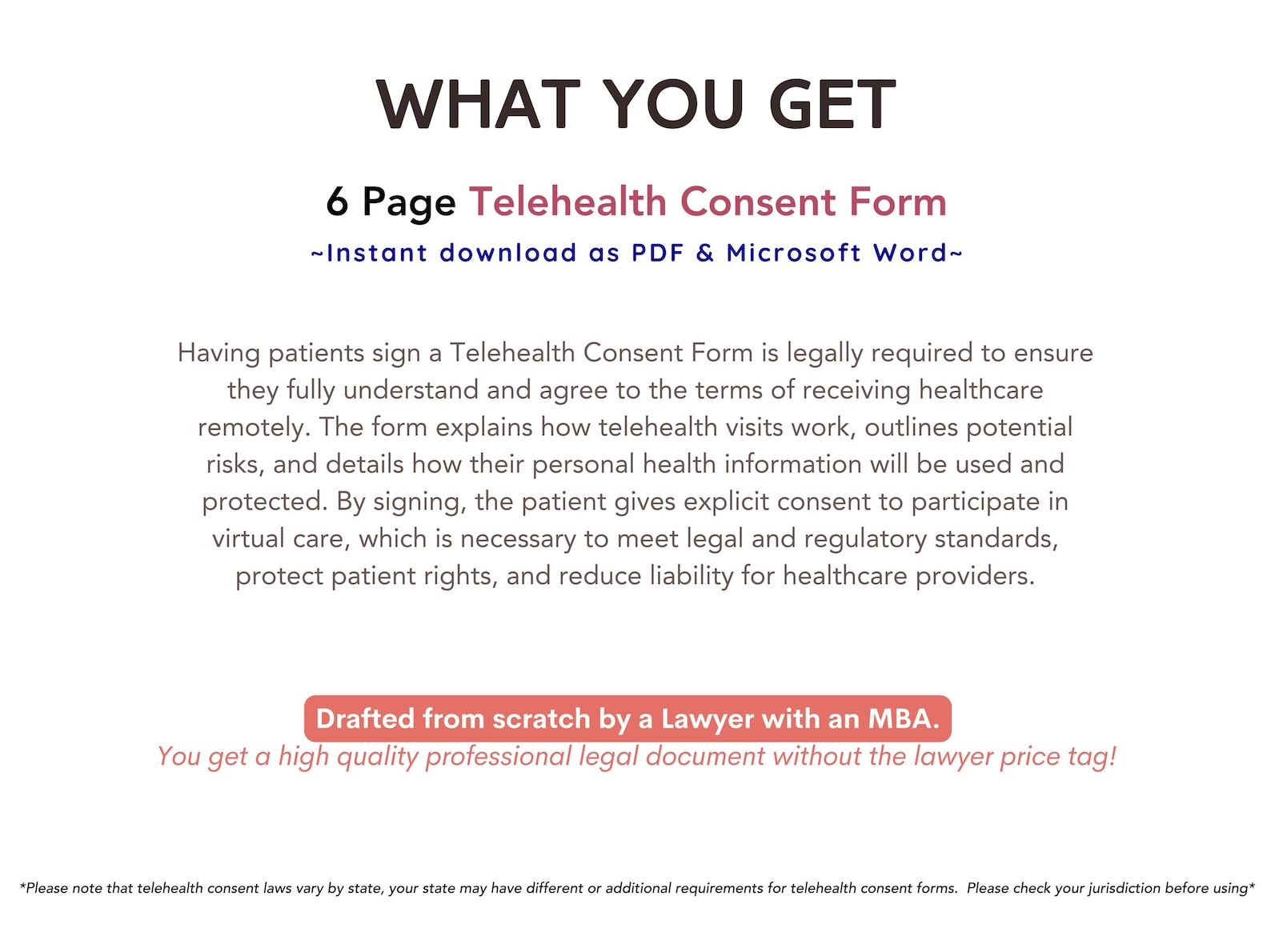 Telehealth Consent Form Telemedicine Patient Intake Virtual Healthcare ...