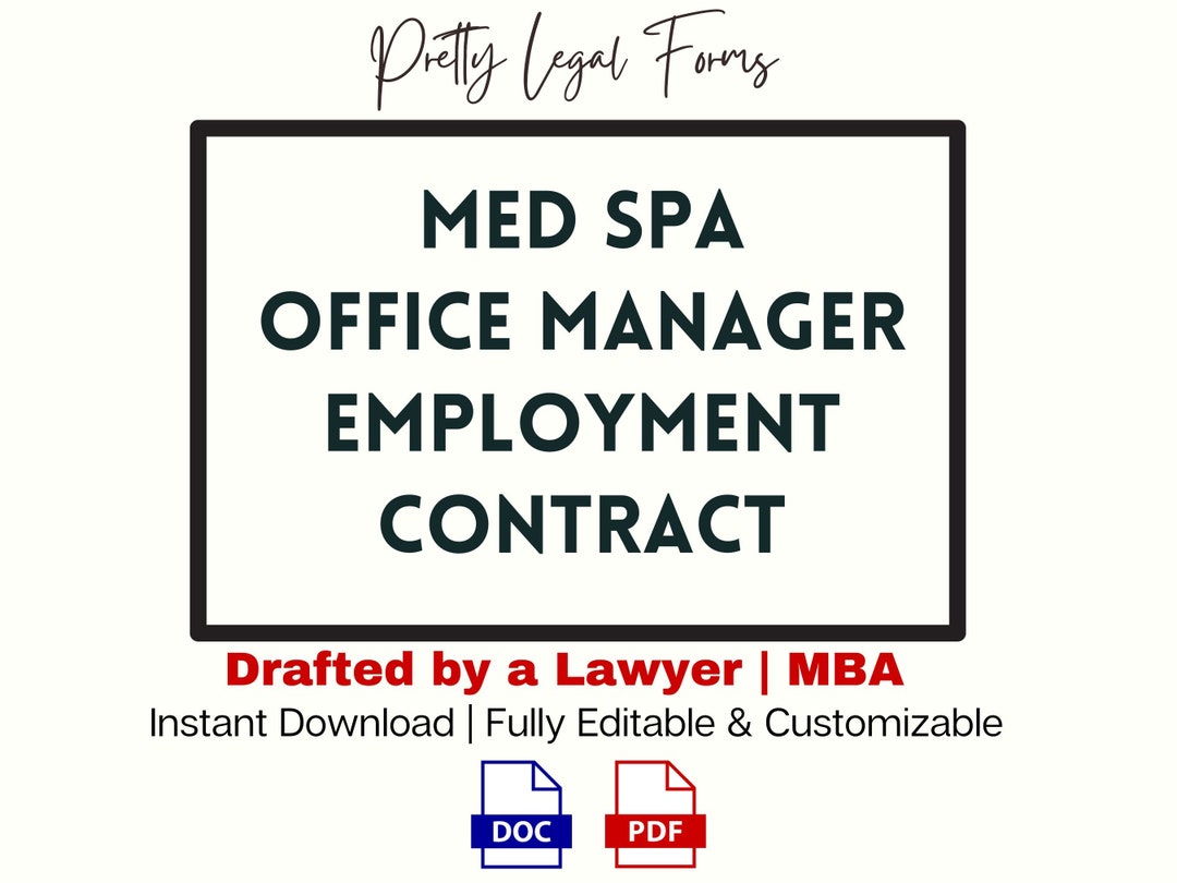 Medical Spa Manager Employee Contract Template: Hiring Forms for ...