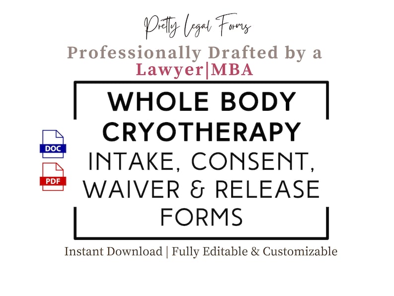 Whole Body Cryotherapy Intake Forms WBC Informed Consent Cryotherapy ...