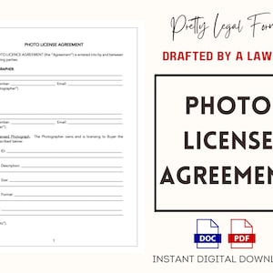 Photo License Agreement Contract Template | Digital Image License ...