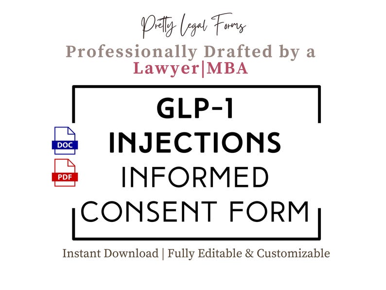GLP1 Consent Form for Weight Loss Medications (semaglutide, Tirzepatide, Dulaglutide ...