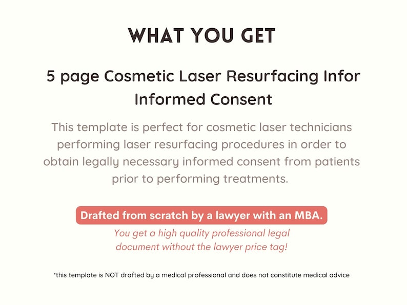 Cosmetic Laser Consent Form, Laser Resurfacing Informed Consent, Laser ...