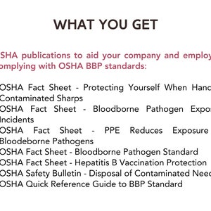 Bloodborne Pathogen Exposure Control Plan OSHA Compliance Medical Spa ...