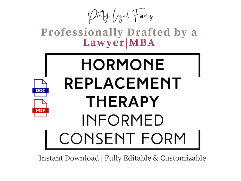 HRT Consent Form Hormone Replacement Therapy Informed Consent HRT Injections Intake Template HRT ...