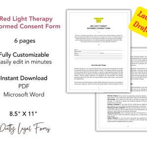 Red Light Therapy Consent Form RLT Informed Consent Template Health ...