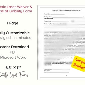 Cosmetic Laser Waiver & Release of Liability Laser Tech Client Waiver ...