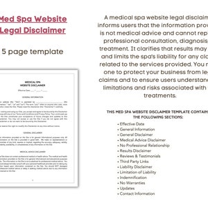 Medical Spa Website Legal Language Bundle Med Spa Terms of Use Privacy ...