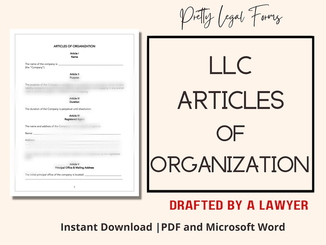 Llc Articles Of Organization Template Limited Liability Company