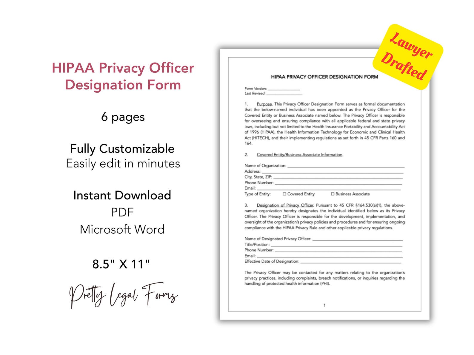 HIPAA Privacy Officer Designation Form | HIPAA Compliance Templates for ...