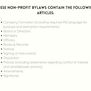 Non Profit Bylaws Template, Not for Profit Corporation Bylaws Form ...