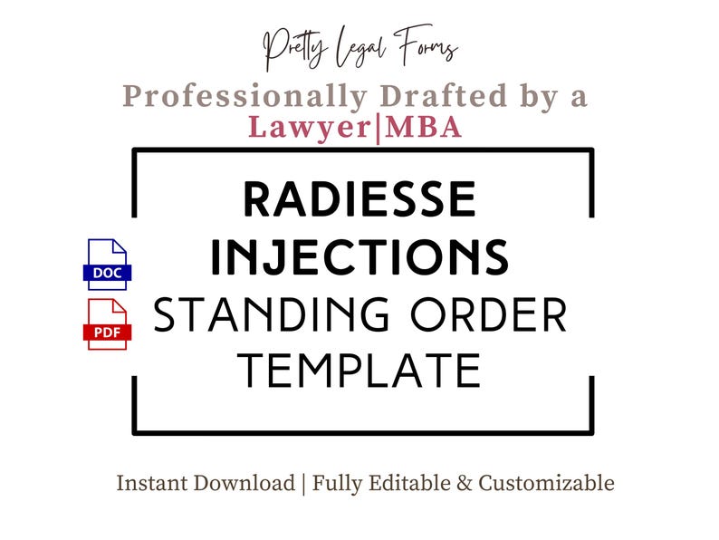 Radiesse Standing Order Template Radiesse Injection Protocol Medical ...