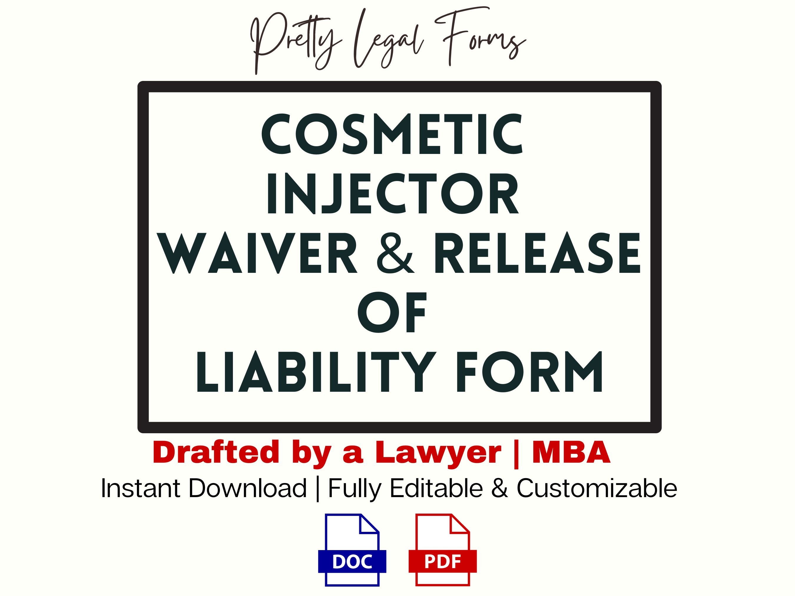 Cosmetic Injector Waiver Release of Liability Aesthetic Nurse Injector ...