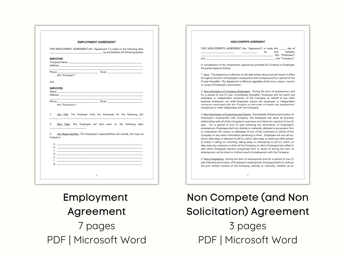 Employee Contract New Hire Bundle, Employee Hiring Forms, Employment ...