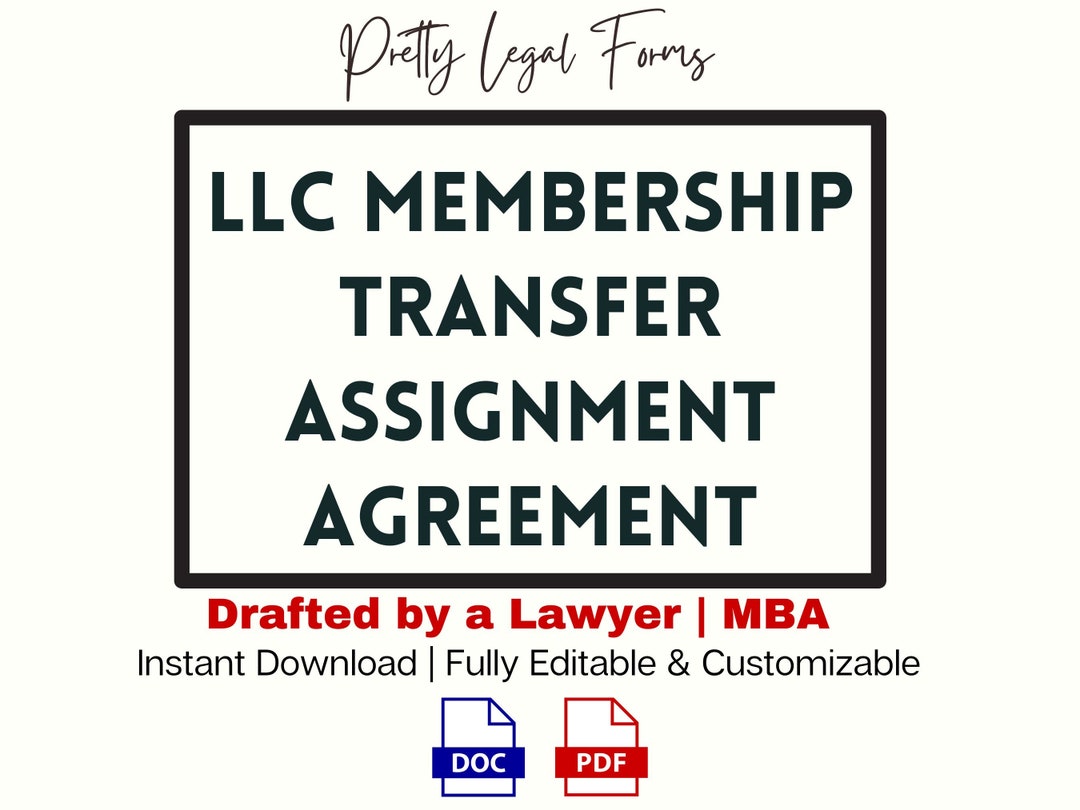 LLC Membership Transfer Form, LLC Membership Assignment, LLC Share ...