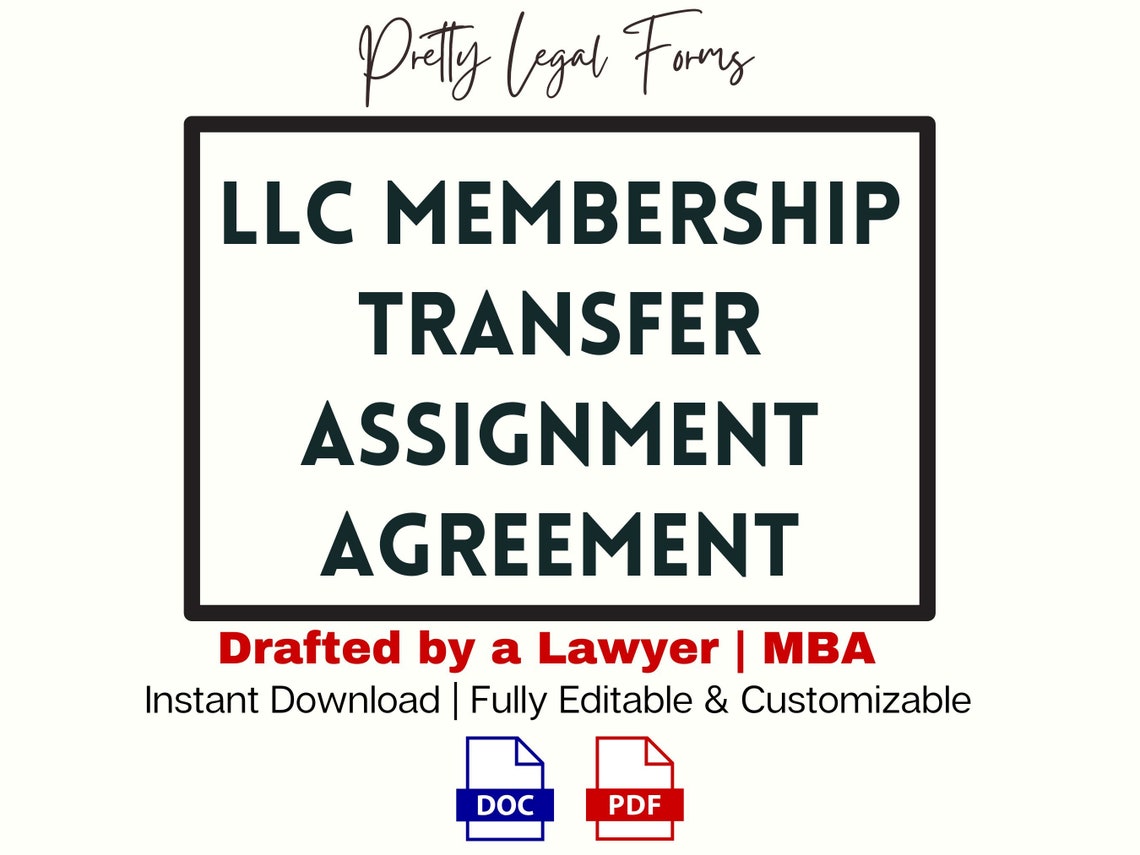 LLC Membership Transfer Form, LLC Membership Assignment, LLC Share ...