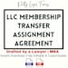 LLC Membership Transfer Form, LLC Membership Assignment, LLC Share ...