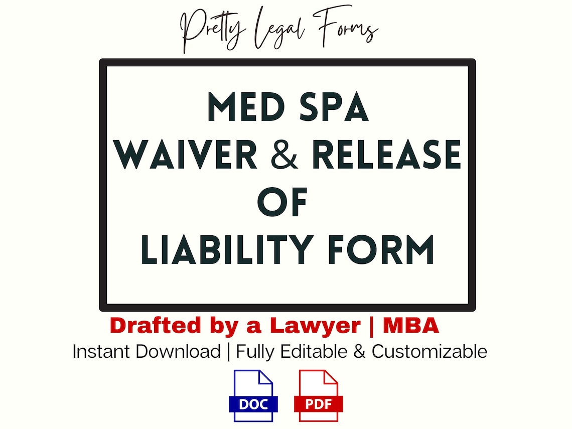 Med Spa Waiver and Release of Liability Medical Spa Client Waiver Form ...