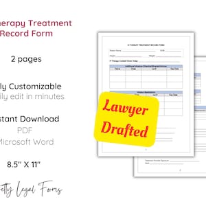 IV Therapy Treatment Record Template IV Drip Client Intake Form ...
