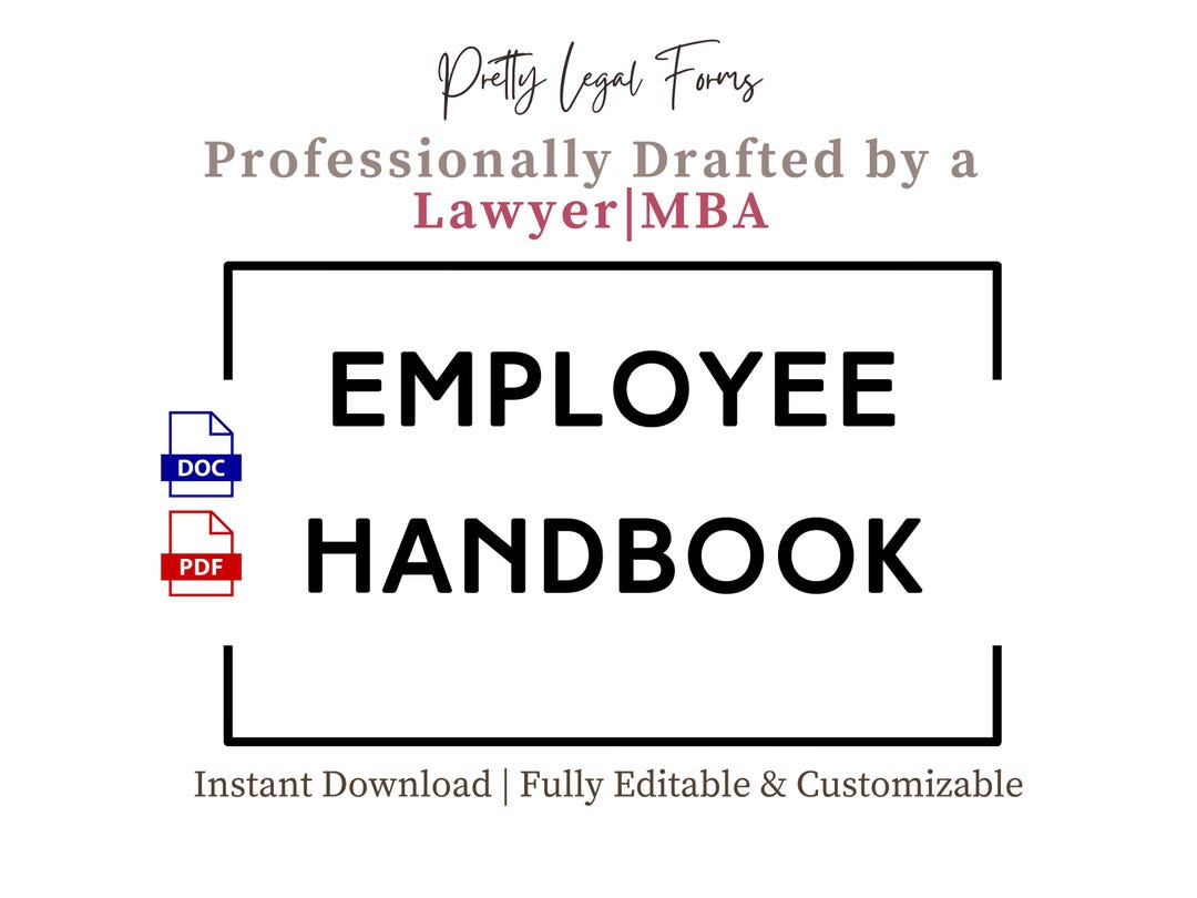 Employee Handbook Template Basic Employee Manual New Employee ...