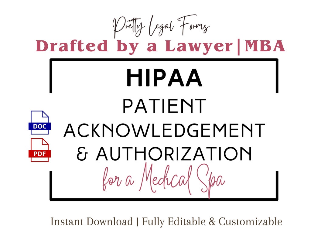 HIPAA Consent Med Spa Template HIPAA Acknowledgment of Privacy Notice ...