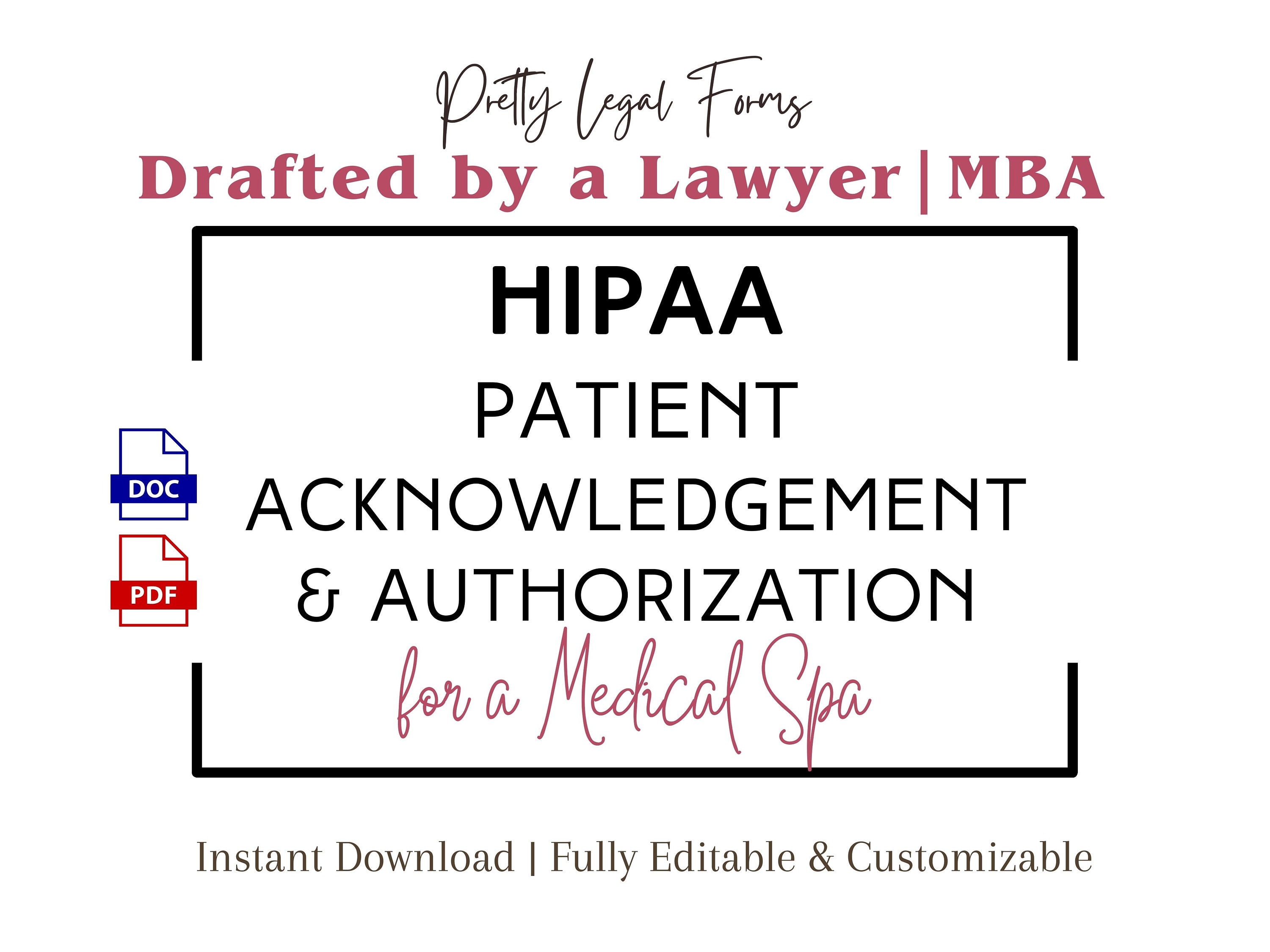 HIPAA Consent Med Spa Template HIPAA Acknowledgment of Privacy Notice ...