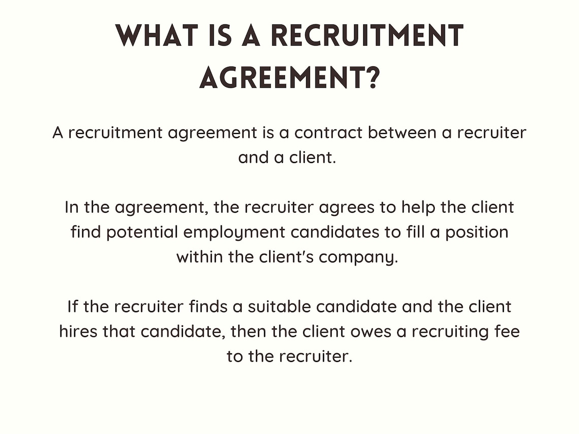 Recruitment Agreement Contract Template, Employment Recruiter Contract ...