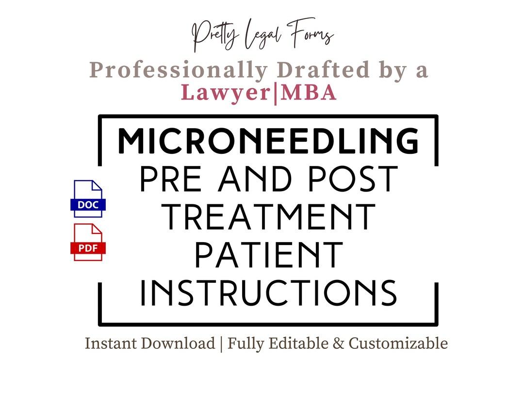 Microneedling Aftercare Instructions Pre and Post Treatment Editable ...