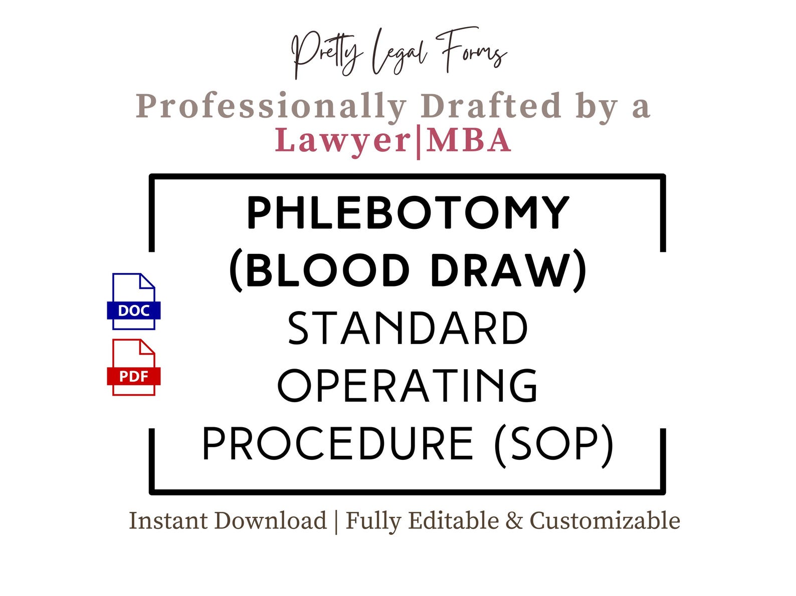 Phlebotomy SOP Protocol Template for Blood Draw and Lab Work Policy and ...