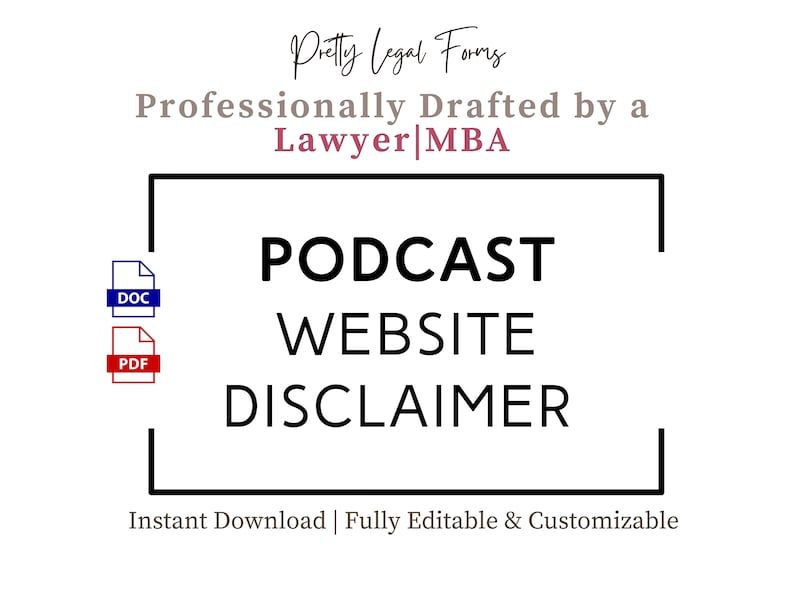 Podcast Disclaimer Template, Disclaimer for Podcaster Website ...