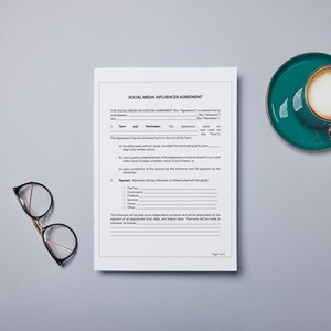 UGC Contract Social Media Influencer Agreement Brand Ambassador ...