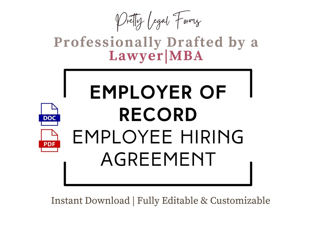 EOR Employment Agreement Employer of Record Employee Hiring Contract ...