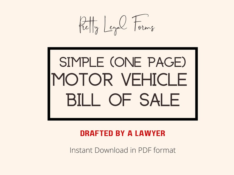Car Bill of Sale, BOS Template, Motor Vehicle Bill of Sale Form ...