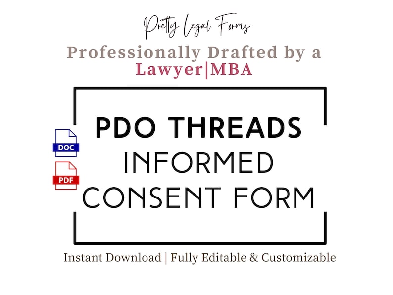 PDO Threads Informed Consent Form Non Surgical Facelift Thread Lift ...