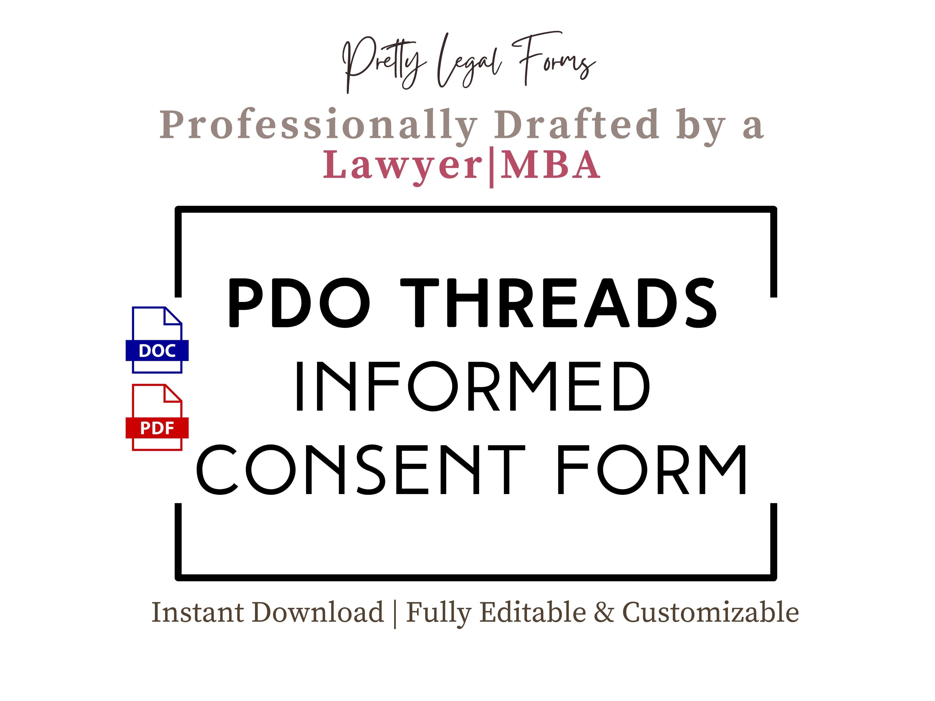 PDO Threads Informed Consent Form Non Surgical Facelift Thread Lift ...