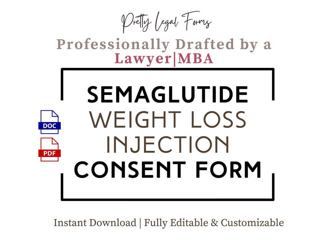 Semaglutide Consent Form Weight Loss Injection Intake Forms, Fat Loss ...